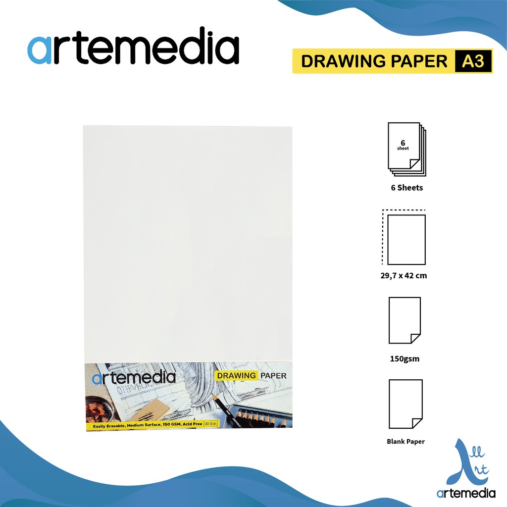 Jual Artemedia Drawing Paper A3 Kertas Sketsa Pensil, Pensil Charcoal ...