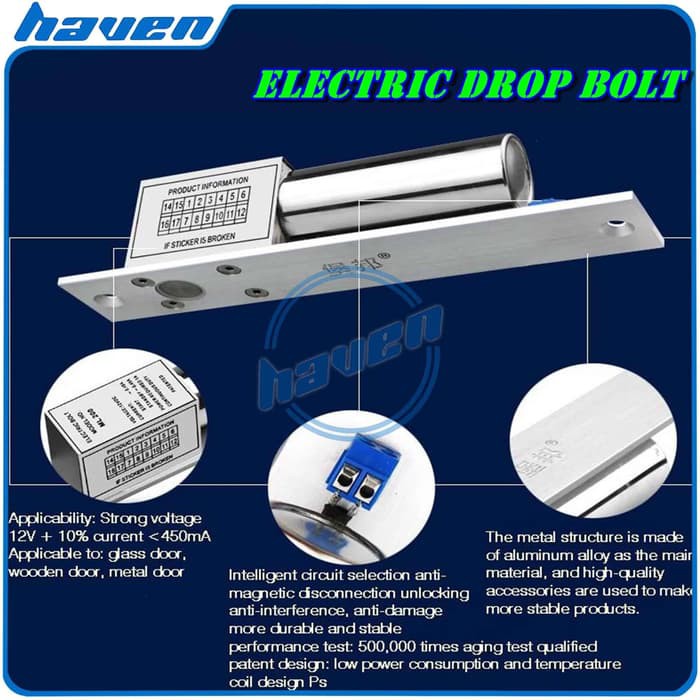 Jual ELECTRIC DROP BOLT / DROP BOLT PINTU KACA / ELECTRIC LOCK 2 KABEL ...