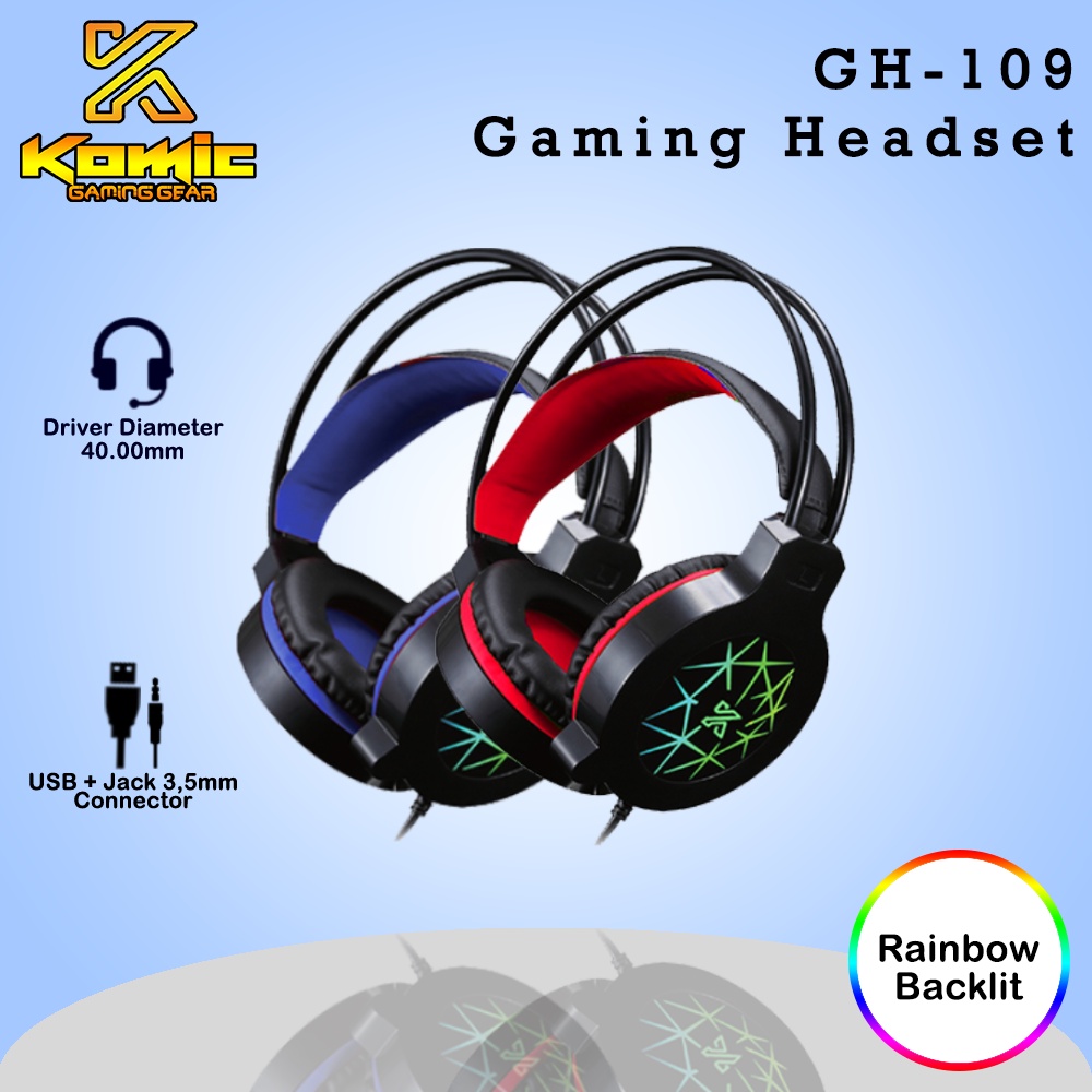 Jual Headset Gaming Komic GH-109 - Mobile / PC Headset RGB Lighting ...