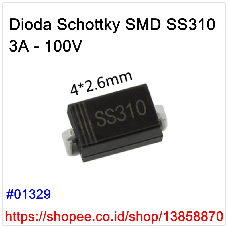 Jual Dioda SS310 Schottky Rectifier 3A 100V DO-214 SMD Diode Silicon ...