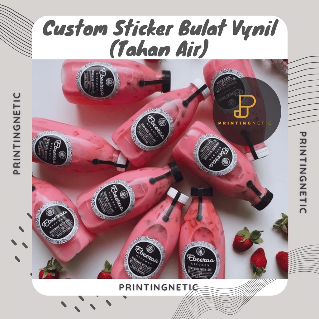 Jual (FREE DESIGN) Custom Sticker Vynil Bulat Tahan Air / Custom ...