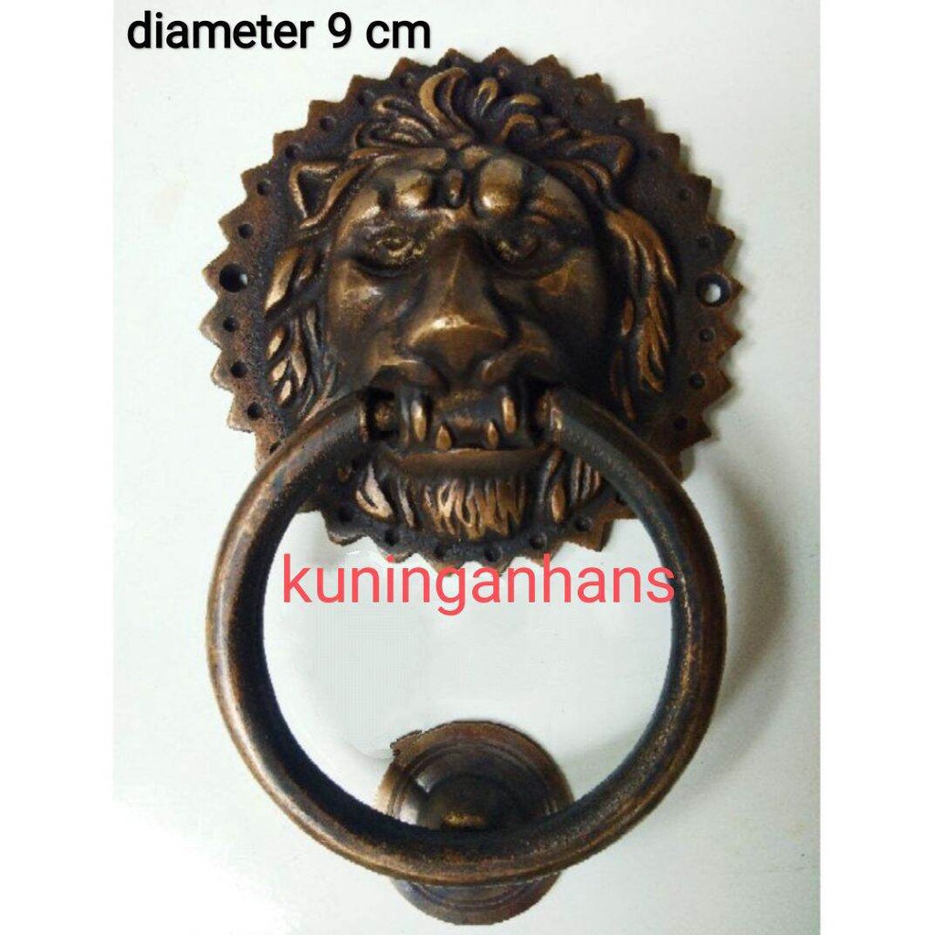 Jual handle tarikan pintu rumah antik kuningan model motif singa ...