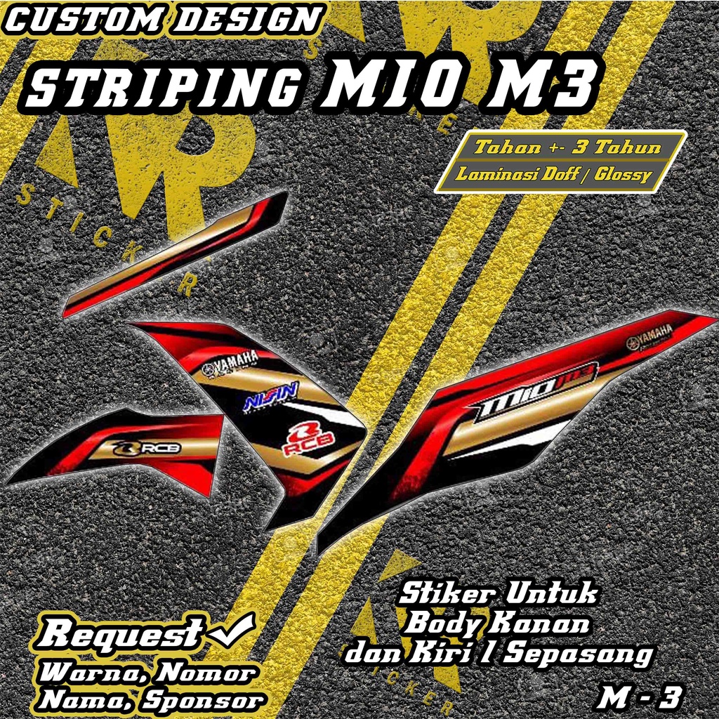 Jual Stiker Striping Mio m3 Custom Desain | Sticker mio m3 Lis variasi ...