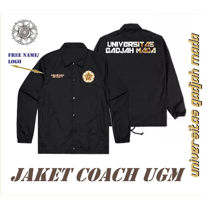 Jual Jaket UGM Coach Krem & Hitam Universitas Gadjah Mada GRATIS ...