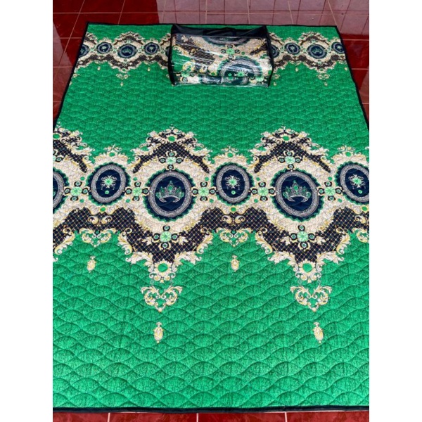 Jual MAMAH_INEZ TIKAR QUILTING MOTIF BATIK HIJAU JUMBO | Shopee Indonesia