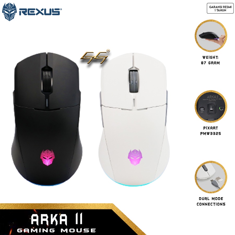 Jual Mouse Gaming Wireless RGB Rexus Arka II Arka-II Arka 2 RX 107 RX-107 RGB Wireless Gaming ...