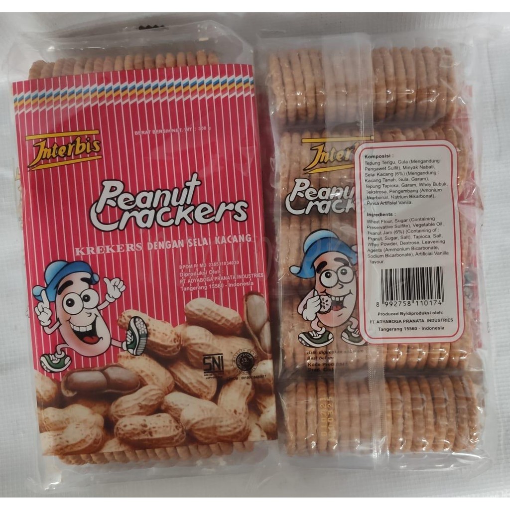 Jual Biskuit interbis peanut crackers kacang enak dan renyah ( 300gr ...
