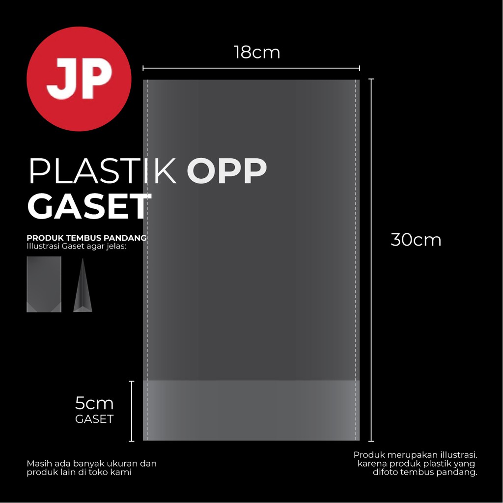 Jual Plastik Opp Gasset gaset uk 18x30x5(Gasset) (isi 100pcs) | Shopee ...
