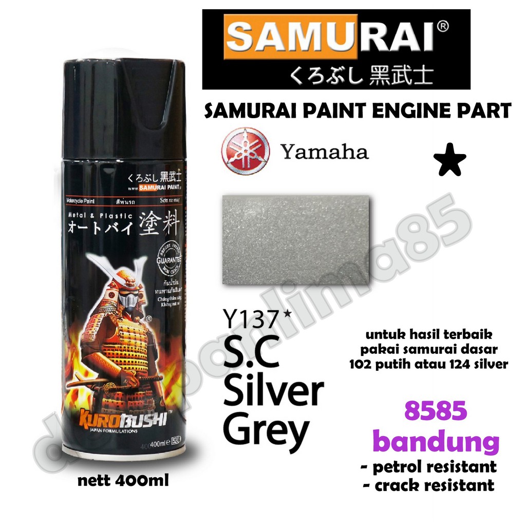 Jual Samurai Paint Y137* SILVER GREY / PART ENGINE / Cat Semprot Mesin ...