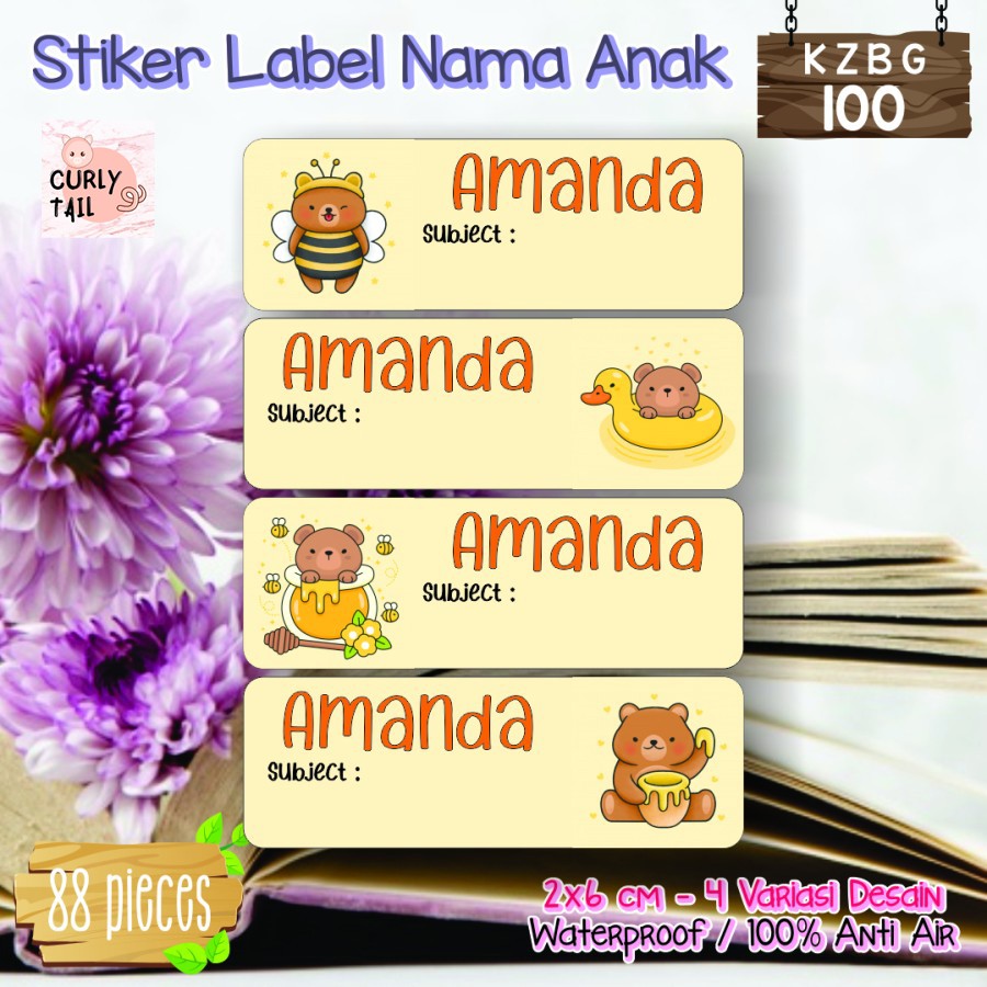 Jual Sticker Nama Anak lucu (Sticker binatang, Sticker Unicorn ...