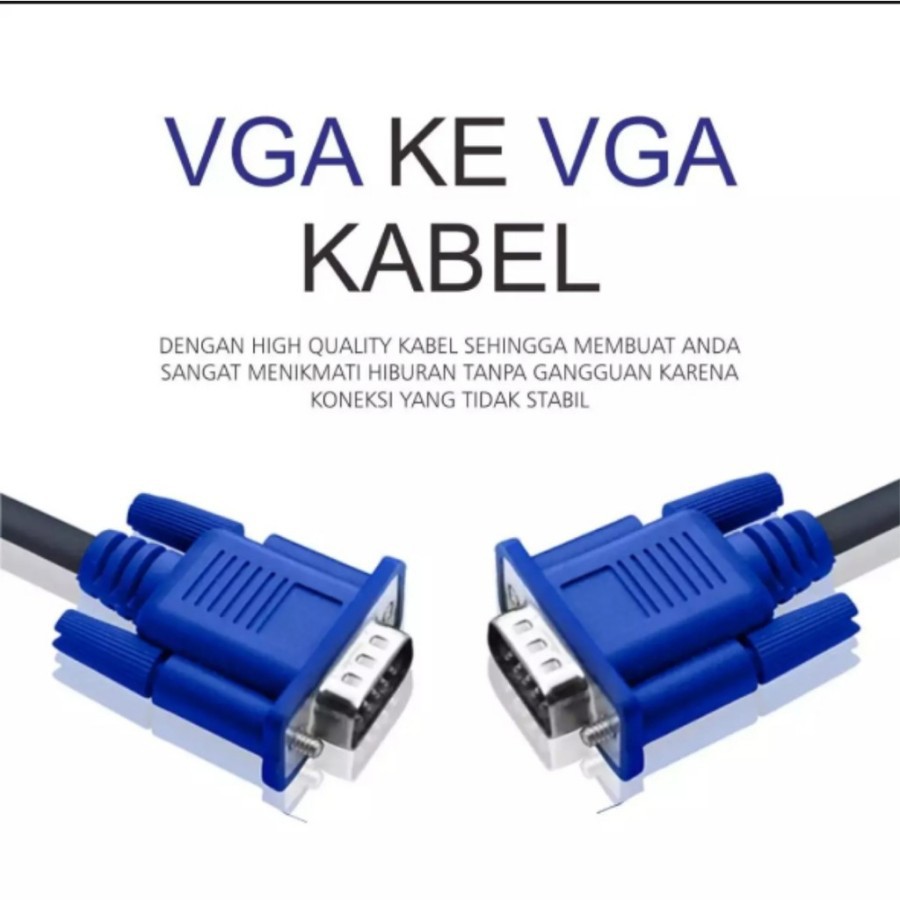 Jual Kabel vga 20m nyk male to male for monitor projector - Cable vga 20 meter m-m | Shopee ...
