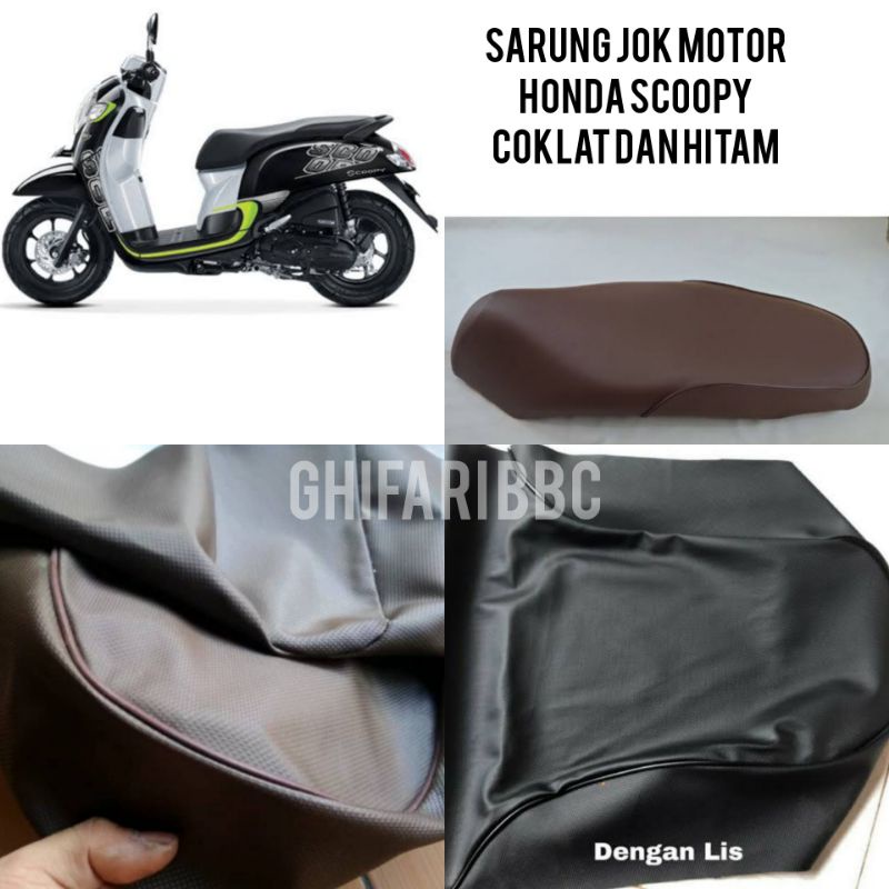 Jual sarung jok motor Honda Scoopy karbu dan Scoopy fi ori warna hitam ...