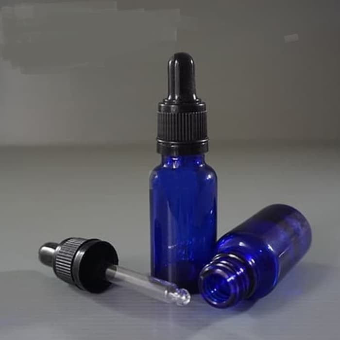 Jual Botol Kaca Biru Tebal / Botol Pipet 20ml / Botol Kaca 20cc ...
