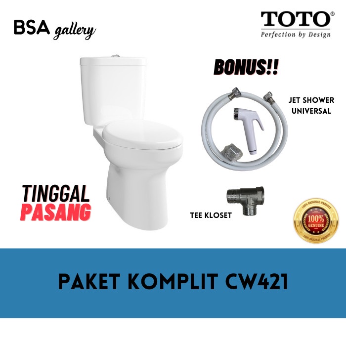 Jual KLOSET DUDUK TOTO CW421J KOMPLIT SET / KLOSET TOTO 421 + JET SHOWER | Shopee Indonesia