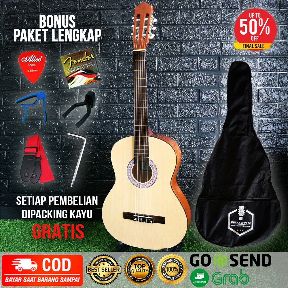 Jual Gitar Akustik Classic Nilon Sudah Tanam Besi/Trussrod | Shopee ...