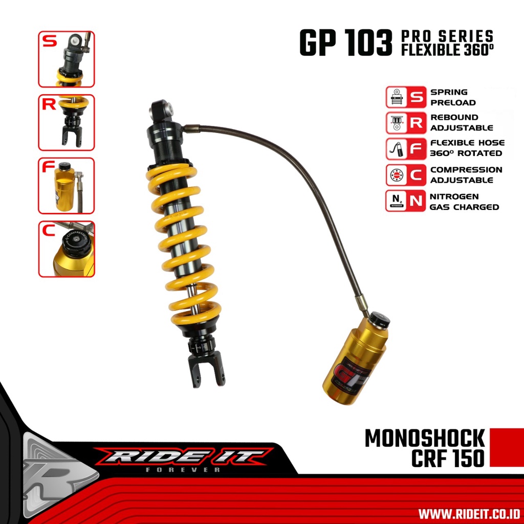 Jual Monoshock/Shock Ride It GP 103 CRF 150 Tabung Pisah | Shopee Indonesia