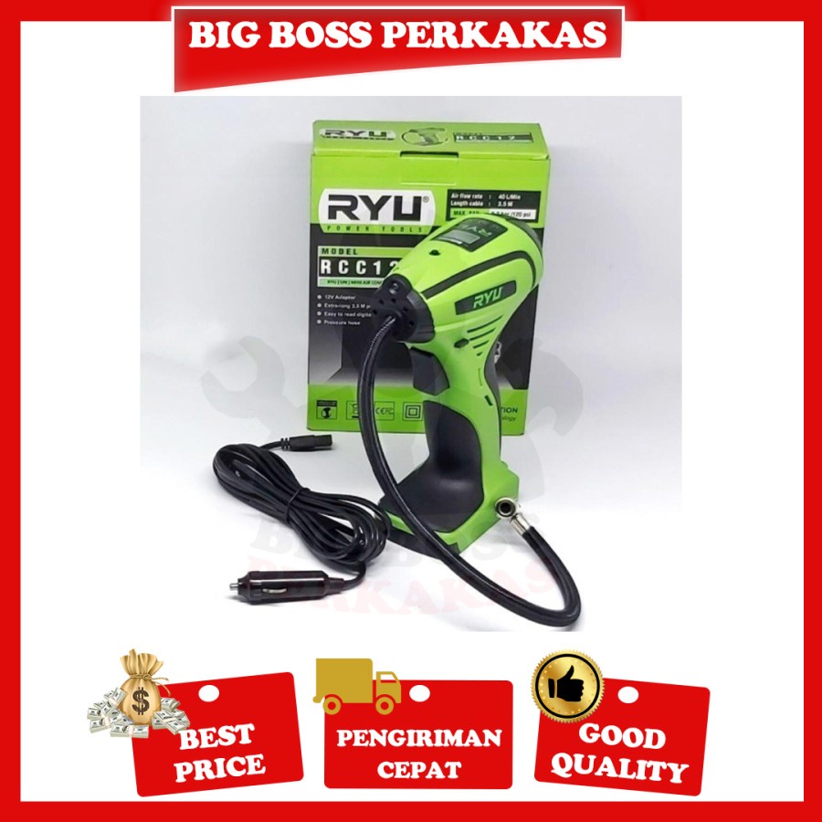 Jual TEKIRO RYU RCC12 Pompa Angin Ban Mobil DC Mini Air Compressor 12V ...