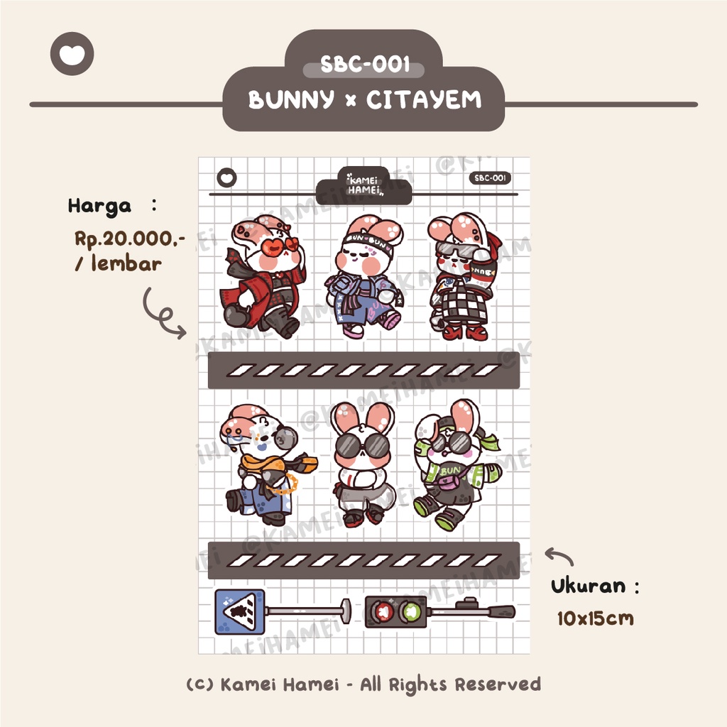 Jual SBC-001 Bunny x CFW | Kamei Hamei Deco Planner Sticker | Shopee ...