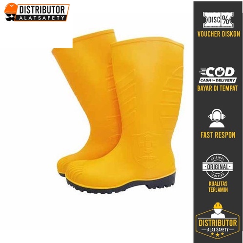 Jual SEPATU SAFETY PROYEK BOOTS STRENGTH PVC SNI STEEL TOE UJUNG BESI ...