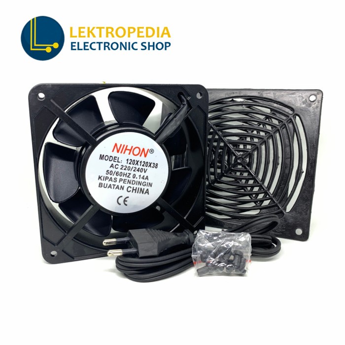 Jual Fan AC 220V 12cm NIHON Kipas Cooling 12 cm 220 V Volt 220Volt 12x12 | Shopee Indonesia