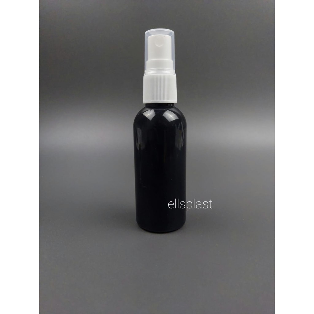 Jual BOTOL SPRAY 60 ML HITAM / BOTOL PET 60 ML HITAM TUTUP SPRAY PUTIH ...