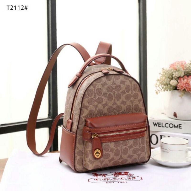 Jual RANSEL Coach Campus With Signature Coach Backpack sz 22 KULIT ASLI ...