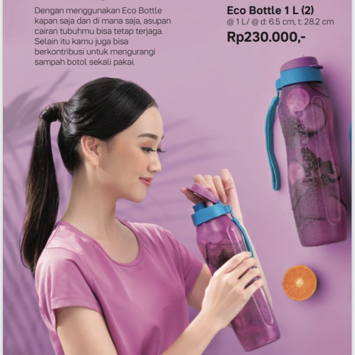 Jual Tupperware Botol minum ukuran 1 Liter - Ungu | Shopee Indonesia