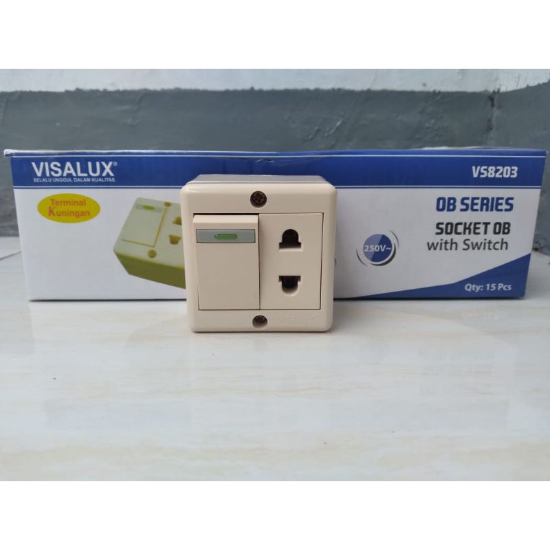 Jual Visalux OB Saklar engkel/ OB Saklar Seri/OBSaklar Stop Kontak/OBStop Kontak + Saklar Lampu ...