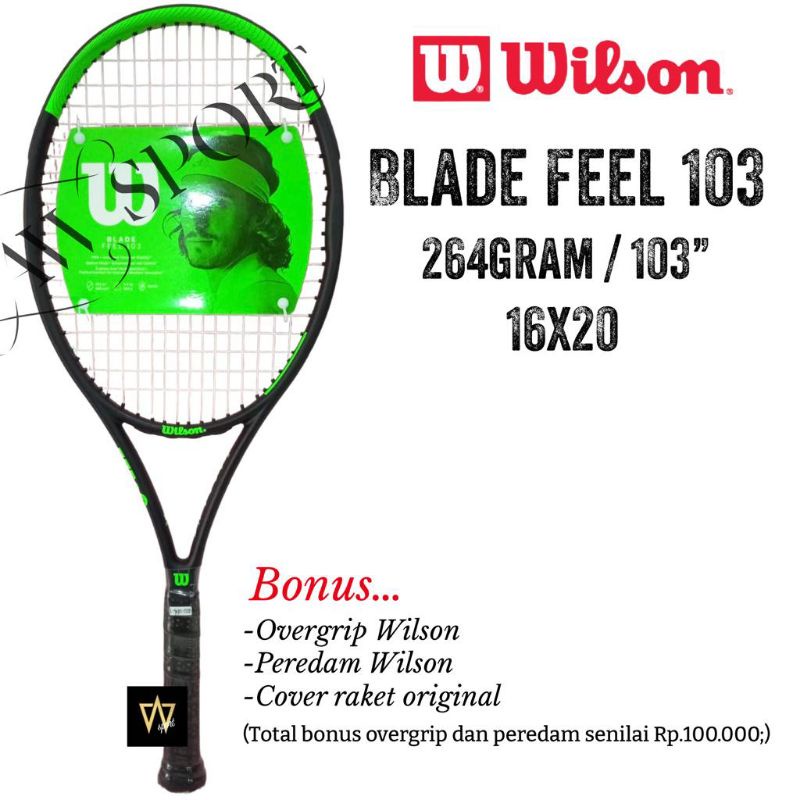 Jual Raket Tenis Wilson BLADE FEEL 103 Berat : 264g Original | Shopee ...