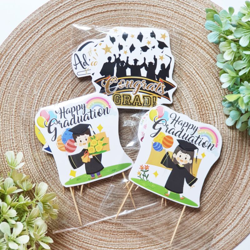 Jual SK Happy Graduation Selamat Wisuda Birthday Cake Topper Cupcake ...