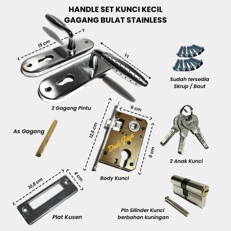 Jual Handle pintu rumah Body engkol kecil ukuran 15cm Gagang pintu ...