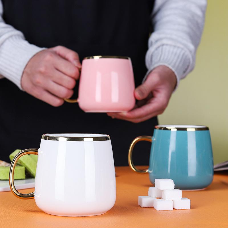 Jual ASHOME Gelas Minum Keramik Motif Polos List Gold Elegan / Ceramic ...