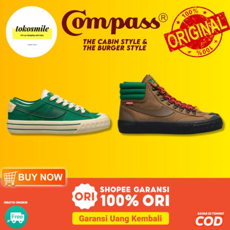 Jual Sepatu Compass Edisi BBQ Cabin High & Burger Low | Shopee Indonesia