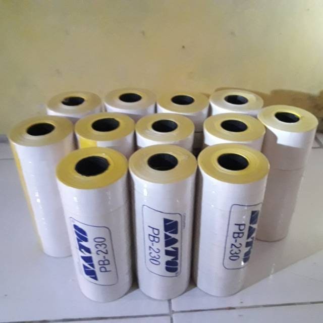 Jual LABEL HARGA PRICE LABEL WARNA KUNING LABEL SATO PB2-230 | Shopee ...