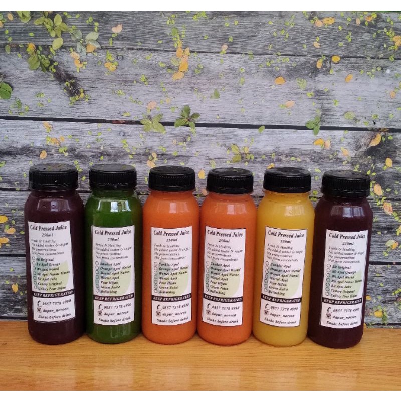 Jual Paket Cold Pressed Juice 100% Murni,Jus Sehat (6 botol boleh pilih ...