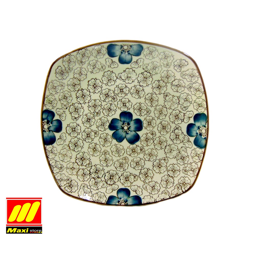 Jual piring keramik motif jepang segi kecil/ keramik/porselen ...