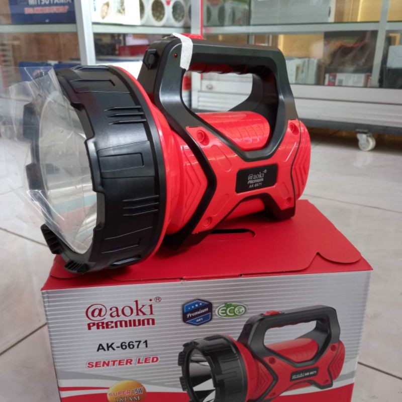 Jual SENTER LED JUMBO AUKI AK 6671 15W 15WATT SUPER TERANG ORIGINAL | Shopee Indonesia