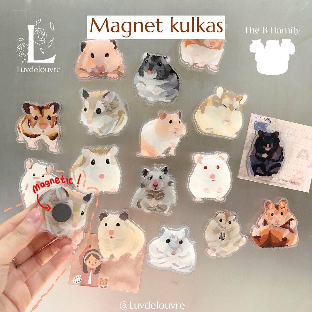 Jual MAGNET KULKAS TEMPELAN KULKAS HAMSTER BINATANG FRIDGE MAGNET ...