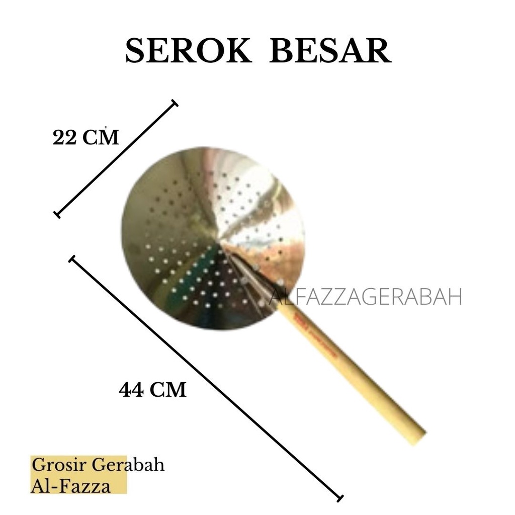 Jual SEROK PENGGORENGAN KERUCUT BESAR GAGANG KAYU | Shopee Indonesia