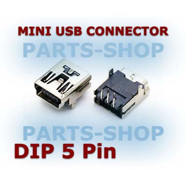 Jual Mini USB Female Connector 5 Pin Konektor socket pcb 5P dip ...