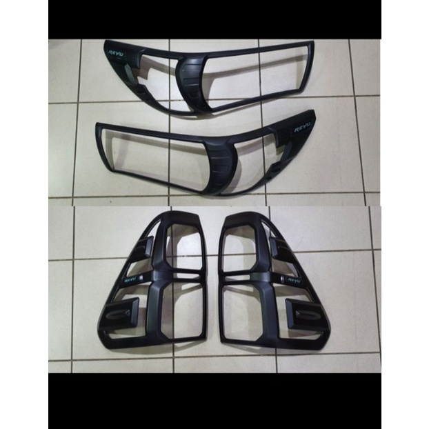 Jual paket garnish list cover lampu depan belakang all new Hilux 2016-2020 hitam doff | Shopee ...