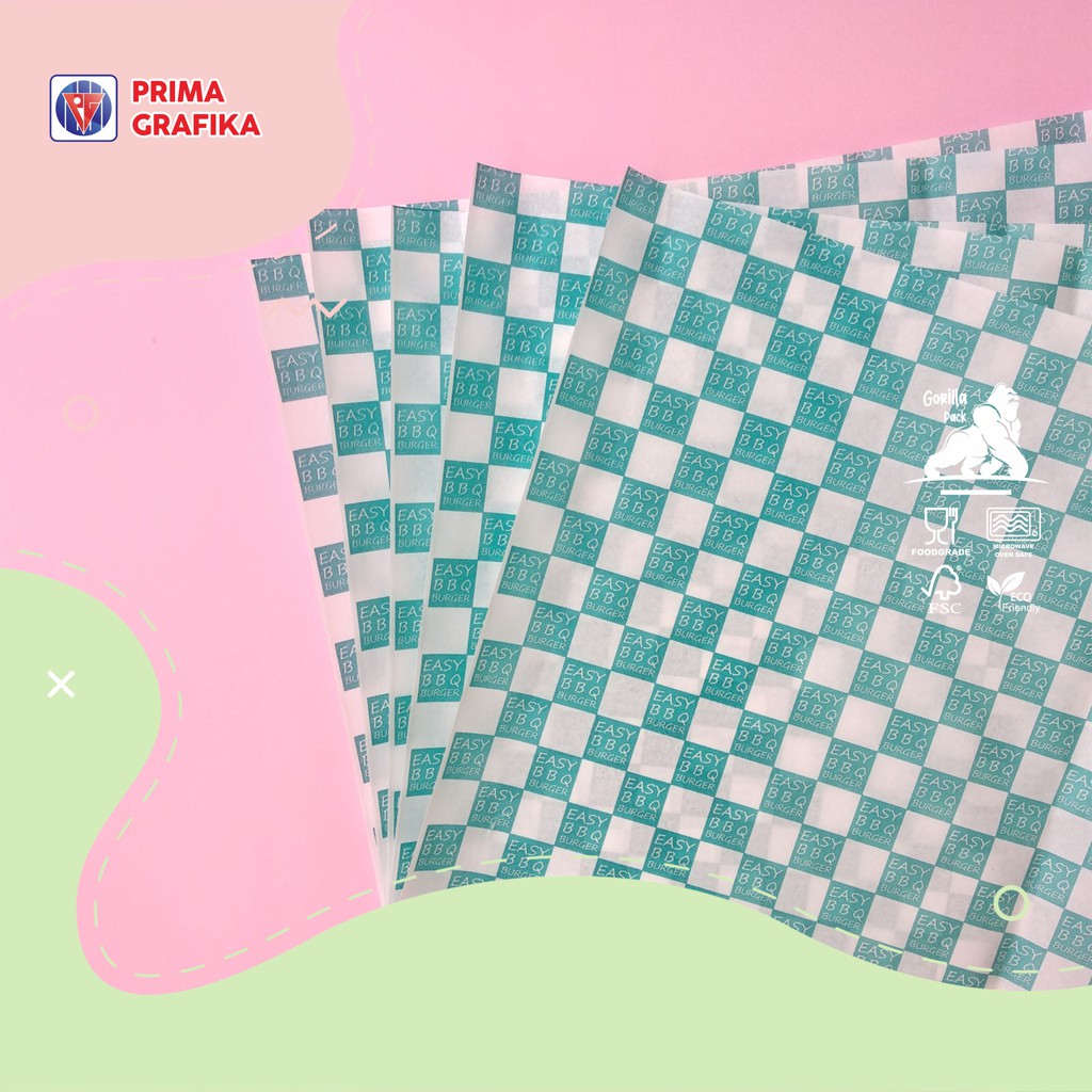 Jual CUSTOM Kertas Roti Foodgrade 25 x 25 cm - Wrap Paper / Kertas ...