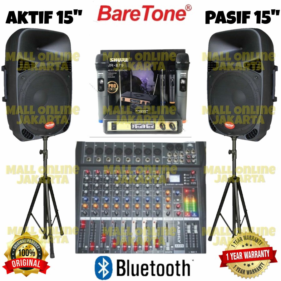 Jual Speaker aktif pasif baretone 15 inch 15mb 15mw paket sound system | Shopee Indonesia
