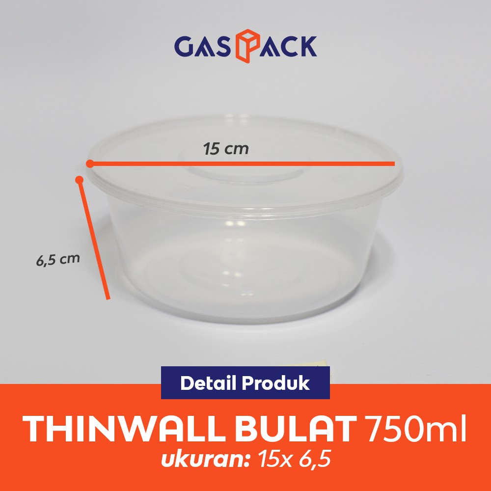 Jual Kotak Makan Plastik / Thinwall / Food Container - Bulat 750 ml | Shopee Indonesia