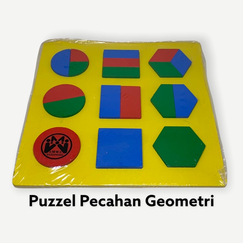 Jual Mainan Edukasi Anak Puzzel Kayu Pecahan Geometri [Alat Peraga ...