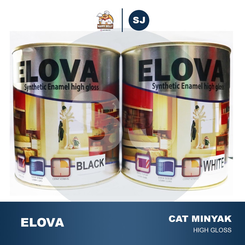 Jual CAT KAYU / CAT BESI / CAT MINYAK ELOVA 0.9 L | Shopee Indonesia