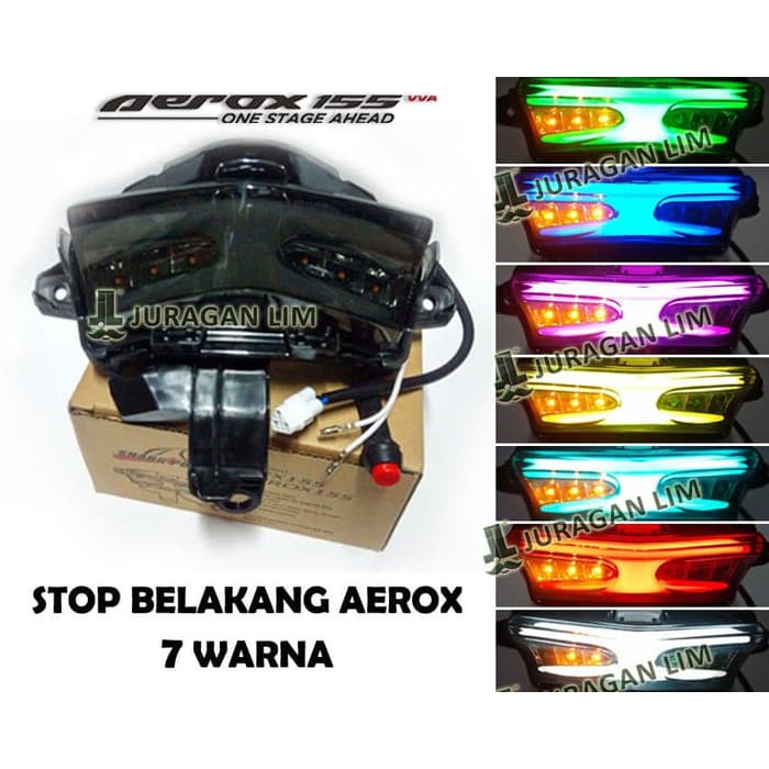 Jual Lampu Stop LED AEROX 150 - 7 Warna dan Running Sen LED- Rem ...