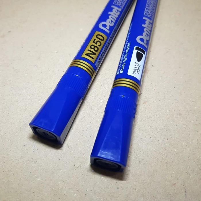 Jual Pentel - Permanent Marker Spidol Permanen Pen - Biru | Shopee ...