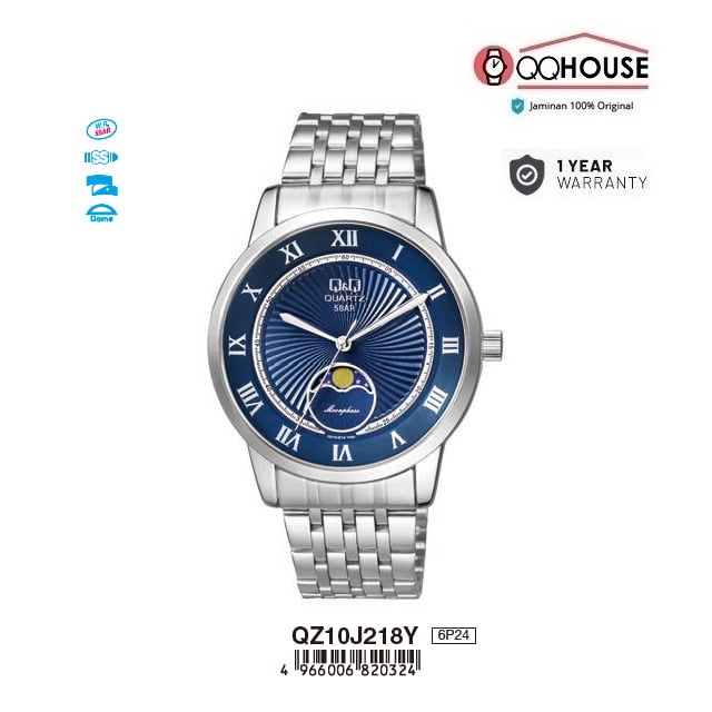 Jual Q&Q QNQ QQ QZ10 QZ10J QZ10J218 QZ10J218Y MOONPHASE SUPERIOR SERIES ...