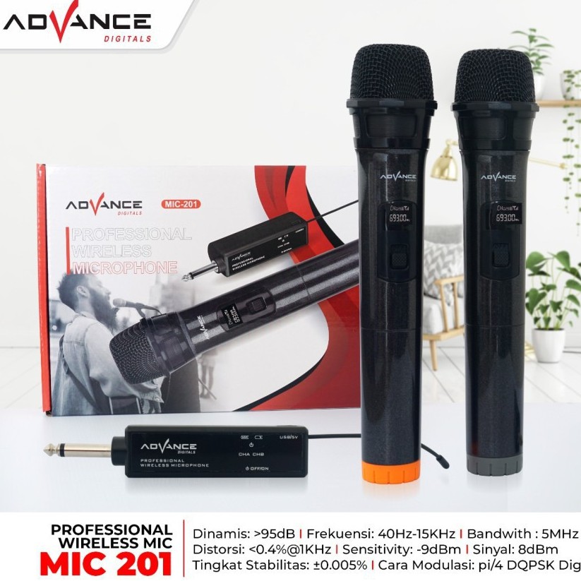 Jual Advance MIC 201 - Profesional Wireless Microphone - Mic Wireless ...